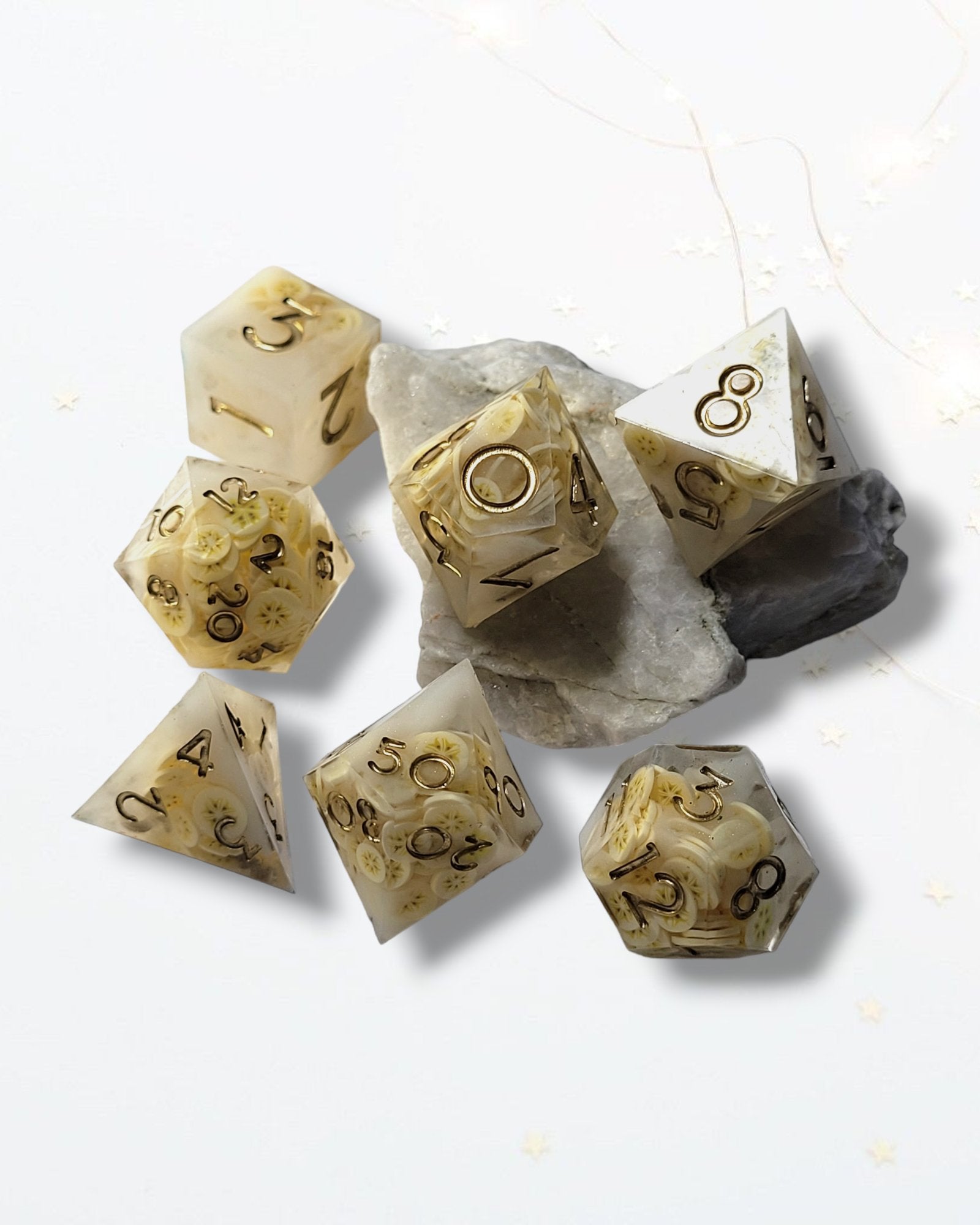 7 Banana Milkshake DND Dice – The Cerulean Wolf