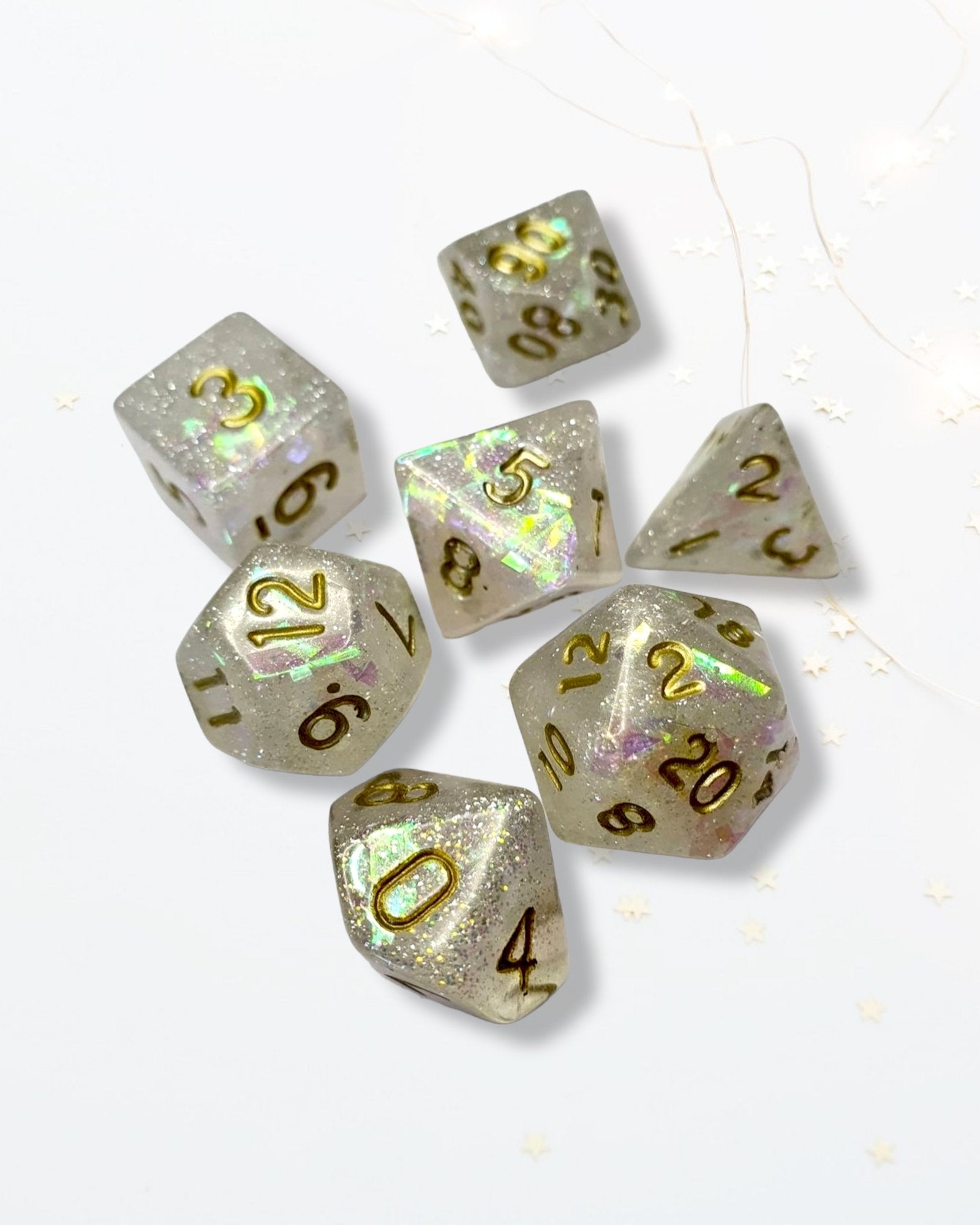 7 Holographic DND Dice – The Cerulean Wolf
