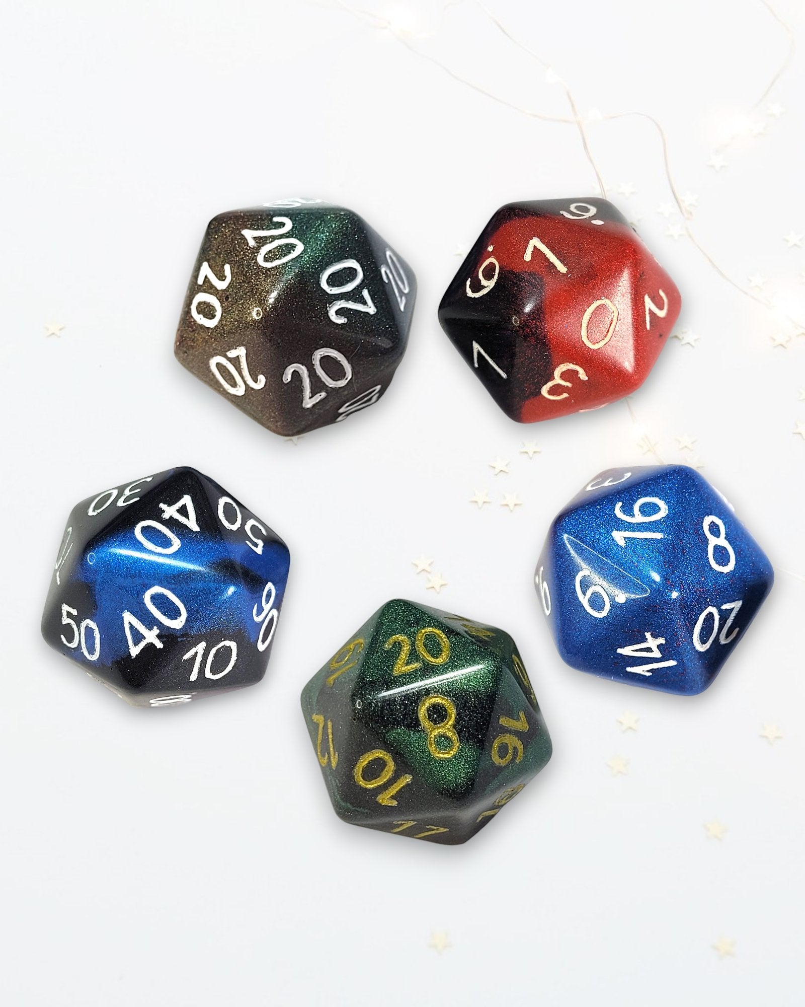 Custom Numbers & Colours D20 Dice – The Cerulean Wolf
